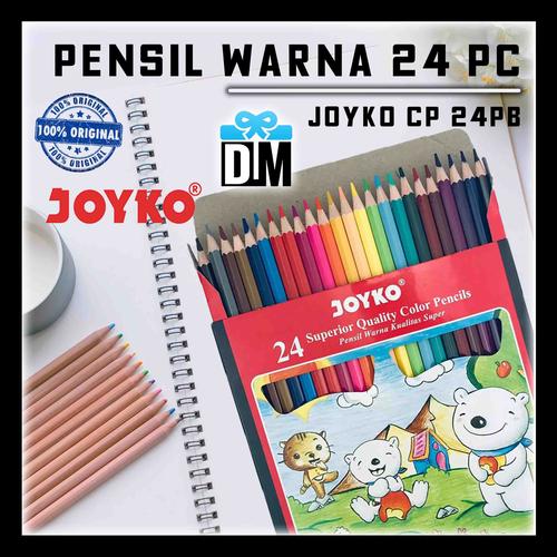 Jual Pensil Warna Lengkap 24 Warna Joyko Tahan Patah Coloring Pencil ...