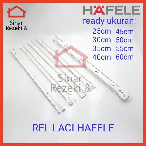 Jual Rel Laci Hafele Single Track / 25 30 35 40 45 50 55 60 CM Putih ...