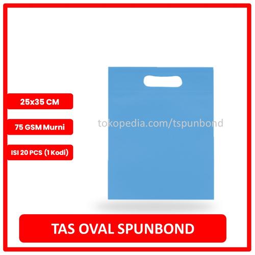 Jual Tote Bag Spunbond Oval ukuran 25x35 Kodian- Warna Biru Muda - Jakarta Barat - Tas Spunbond ...