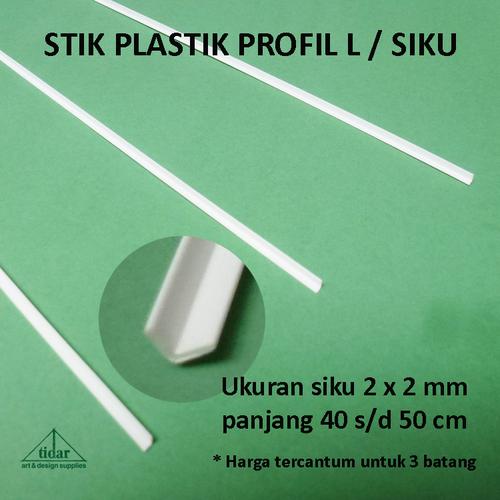 Jual White L Plastic Stick / Stik Plastik Putih Profil L / Siku 2x2 mm ...