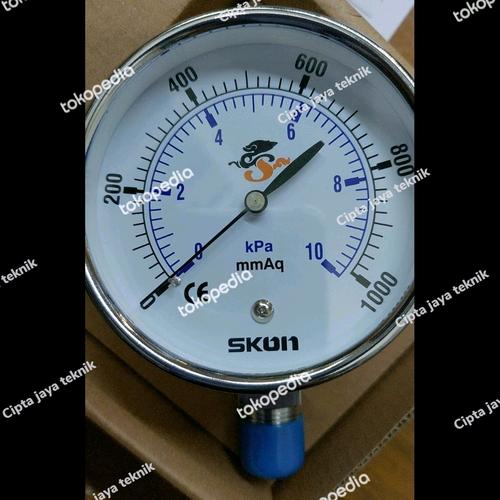 Jual pressure gauge SKON 4" inch raket 10 kPa / 1000 mmaq - Jakarta Barat - Cipta jaya teknik ...