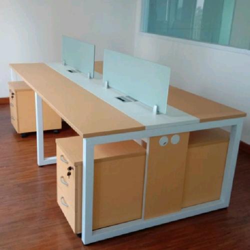 Jual Meja kerja partisi meja kantor 4 staff QBIC MWD 2412 kaki metal ...