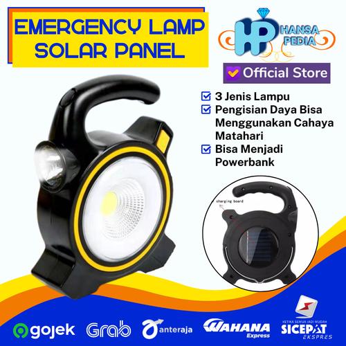 Jual Senter Emergency Lamp LED Solar Panel USB Charger Power Bank ...