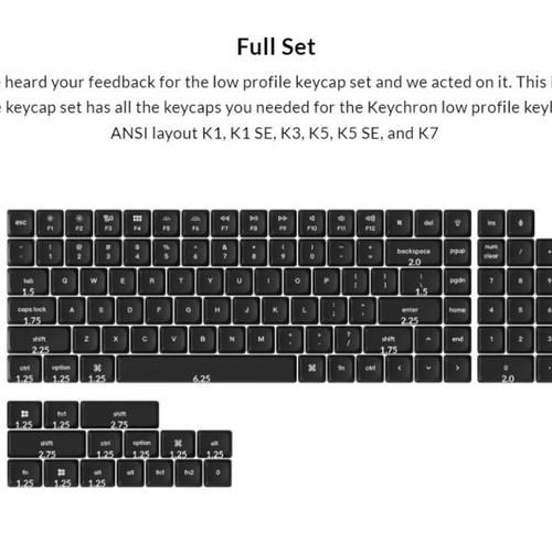 Promo Low Profile Double Shot PBT Keycap Set (Full Set 118 Keys ...