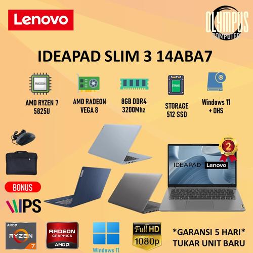 Jual Laptop Lenovo Ideapad Slim 3 14ABA7 Ryzen 7 5825 8GB 512SSD W11+OHS - FullPaket, Misty Blue ...