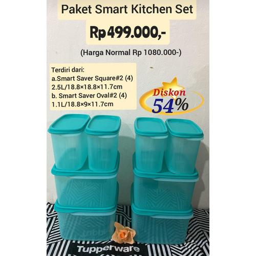 Jual TUPPERWARE SMART KITCHEN SET - SMART SAVER SQUARE (4) DAN SS OVAL ...