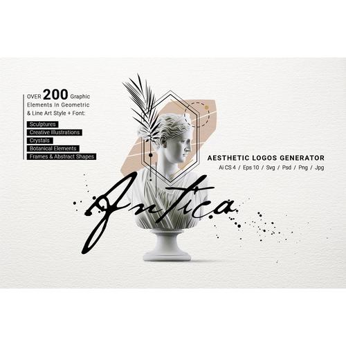 Jual Antica. Aesthetic Logo Generator Template - Jakarta Selatan ...