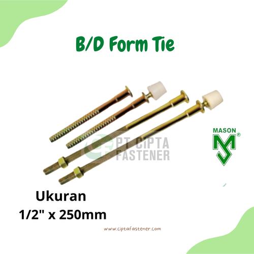 Jual MASON B/D Form Tie 1/2" x 250mm c/w Nut untuk Pekerjaan Bekisting ...