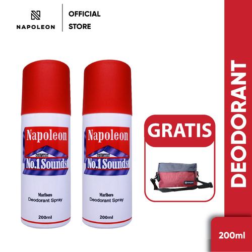 Jual (GRATIS TAS) NAPOLEON Deodorant Spray No.1 Sound Putih 200 ML - 2 ...