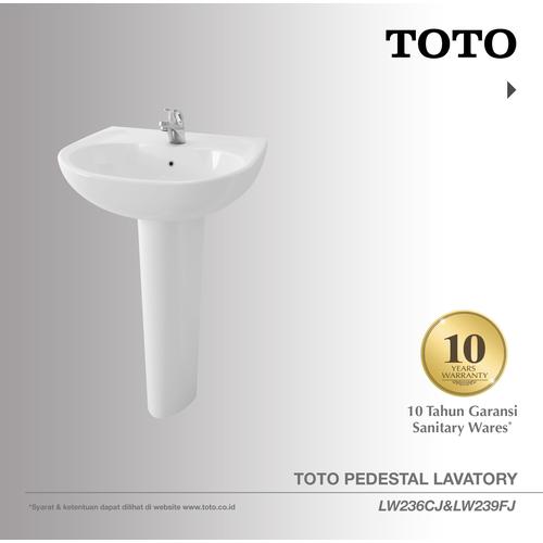 Promo TOTO Pedestal Lavatory 1 Tap Hole / Wastafel LW236CJ/LW239FJ ...