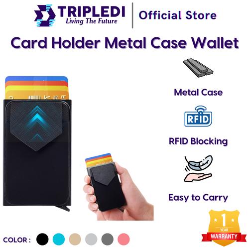 Promo TRIPLEDI ID Card Holder Pop Up Dompet Alumunium Case Slim Wallet ...