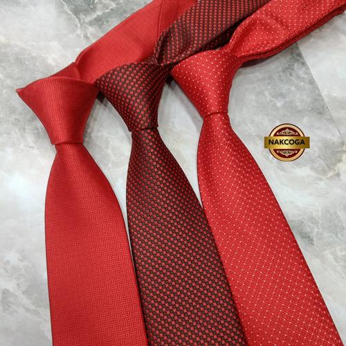 Jual dasi merah deep maron dasi kantor pria formal dasi pesta wedding ...