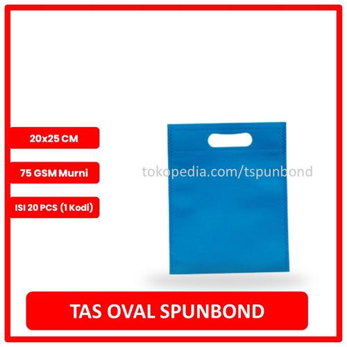 Jual Tote Bag Spunbond Oval ukuran 20x25 Kodian - Warna Biru Pocari ...