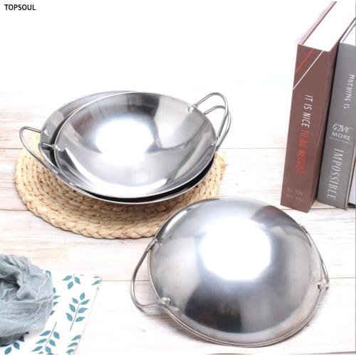 Jual Wajan Mini Kuali Penggorengan Wok Stainless Tebal 8 9 10 in / 22 ...