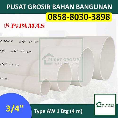 Jual Pipa PVC 3/4" AW Merek Pipamas 3/4inch AW Per Batang (4m ...