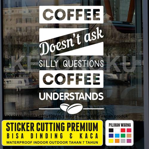 Jual Stiker Dinding Kaca Cafe Quotes Kopi Coffee Shop Sticker Cutting 1 ...