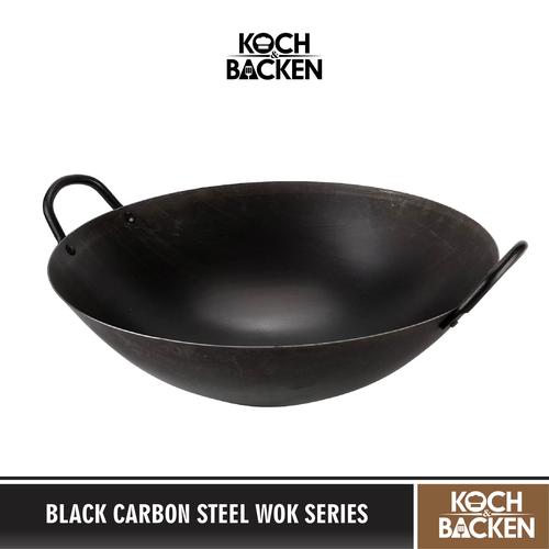 Promo KOCH&BACKEN Black Carbon Steel Classic Wok 32cm Wajan Baja ...