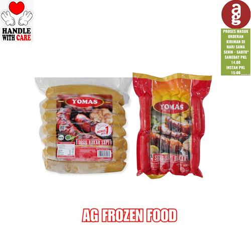 Jual Yomas Sosis Sapi Bakar Mini Isi 12 / Jumbo Isi 6 Original 500Gram ...