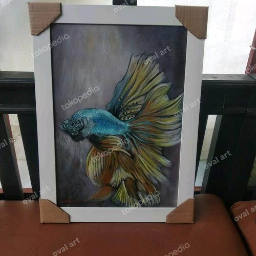 Jual lukisan ikan cupang dekorasi + Frame - Kab. Bogor - oval art ...