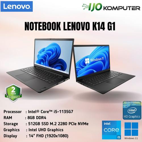 Jual LAPTOP LENOVO K14 GEN 1 - I5 1135G7 8GB 512GB SSD FHD WIN11 BLACK - Jakarta Pusat - IJOKOMP ...