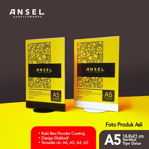 Promo ANSEL Tent Card Acrylic Kaki Besi/Datar A5 Vertikal 14,8x21cm ...