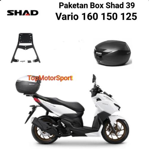 Jual Box Motor Top Box Vario 160 150 125 Paketan Bracket + Box SHAD 39 ...
