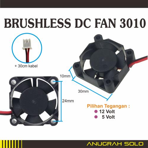 Jual KIPAS DC 3X3 CM DC BRUSHLESS FAN 5V 12V 24V KIPAS PENDINGIN 3010 ...