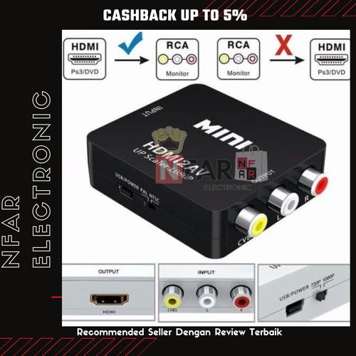 Jual HDMI to AV RCA Converter Adapter Mini HDMI BOX HDMI2AV RCA Adapter ...