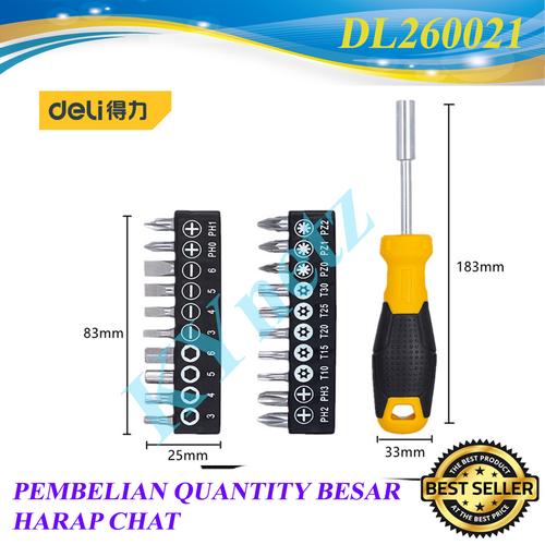 Jual Obeng presisi 21 pcs / Screwdriver Set DELI DL260021 - Kota ...
