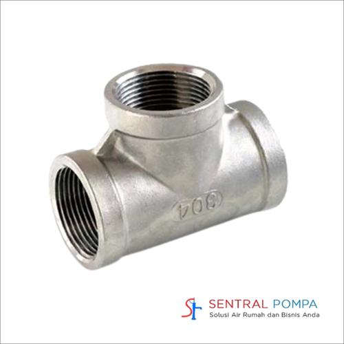 Jual Tee Fitting Pipa Besi T bahan Stainless SS304 1/2 3/4 1 Inch SUS ...