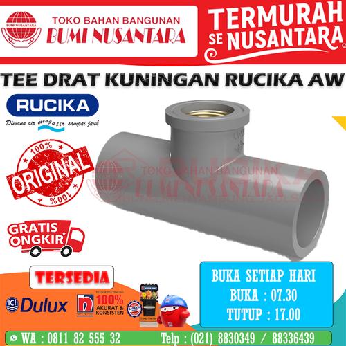 Jual Tee Drat Kuningan Rucika 1/2"-3/4"-1" Faucet Tee T Drat Dalam Besi ...