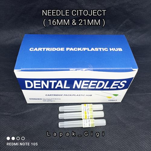 Jual DENTAL NEEDLE JARUM ANASTESI CITOJECT UKURAN 16MM & 21MM - 30G X ...