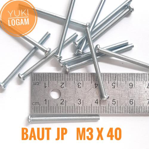 Jual 100 pcs Baut JP M3x40 baut elektronik kepala bulat panjang 4cm - Kepala bulat/JP - Kota ...