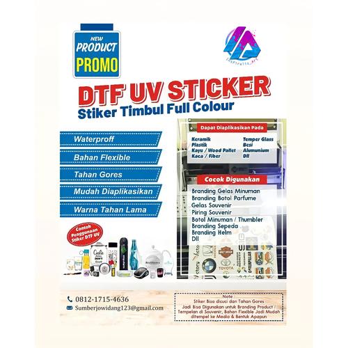 Jual Print Sticker UV DTF UKURAN A4 DAN A3 Custom / Sticker Timbul ...