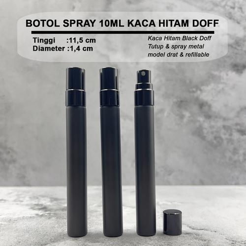 Jual Botol Spray Kaca 10ml HITAM DOFF Sprayer Alumunium / Metal Parfum ...