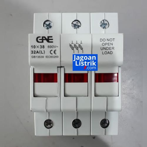 Jual FUSE Holder GAE 3 Phase 10x38 3P 32A with LED / Rumah Fuse with ...