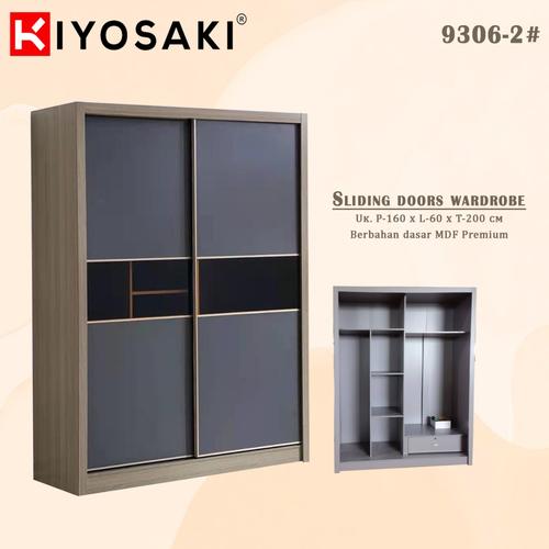 Jual lemari pakaian sliding bahan mdf premium wardrobe sliding door ...