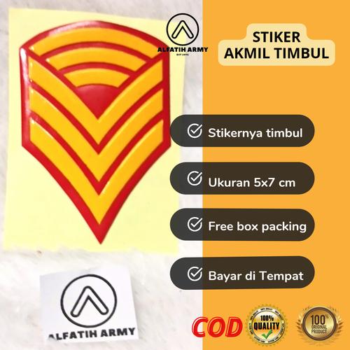 Jual Stiker Akmil AL FATIH ARMY merah kuning Timbul motor 5x7 cm - Logo ...