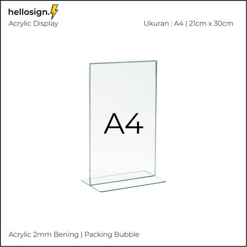 Jual Akrilik Display A4 | Tempat Brosur A4 | Acrylic Tent CardHolder Type T - Kota Surabaya ...