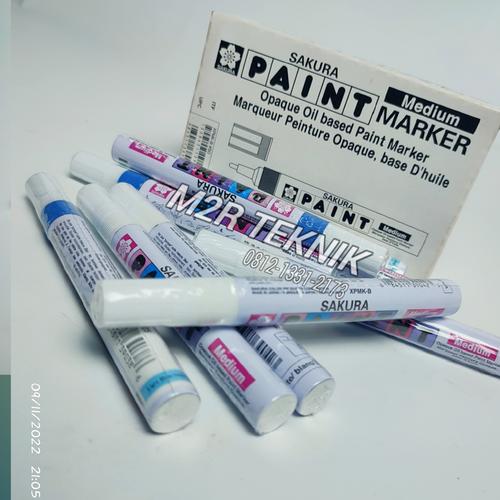Jual Sepidol Permanen Sakura Paint Marker sepidol Penanda besi - putih ...