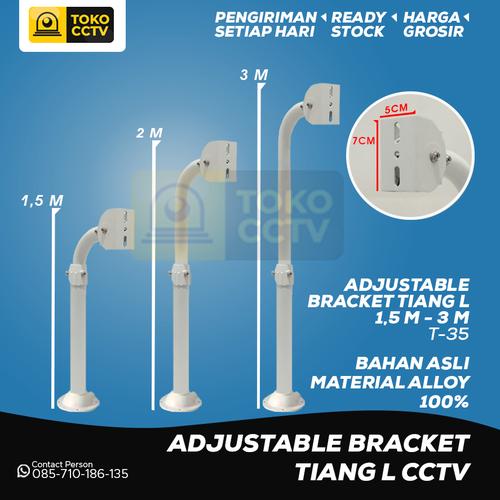 Jual Adjustable Bracket Tiang L CCTV, Panjang 1,5 Meter - 3 Meter - 30 ...