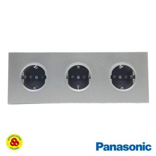 Jual Panasonic Stop Kontak 3G Arde Silver Inbow WESJP11233 MWS Style ...