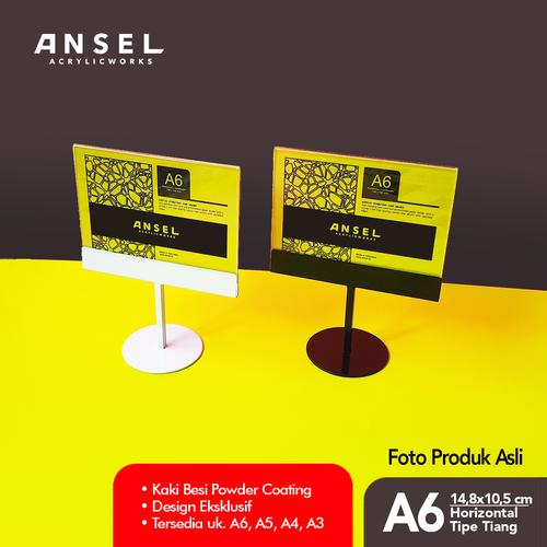 Jual ANSEL Tent Card Akrilik Besi /Tiang A6 Horizontal 14,8x10,5cm ...