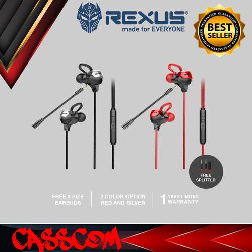 Jual Rexus Gaming Earphone ME-6 / ME6 with Dual Microphone Free ...