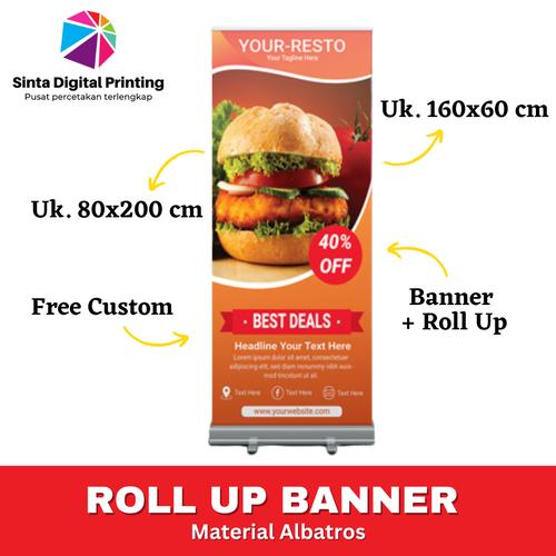 Jual Roll Up Banner Uk. 160 x 60 cm / Standing Banner Albatros Free ...