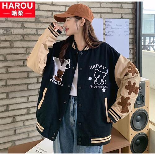 Promo Happy Vencede V Jaket Varsity Wanita Ala Korean Style Jacket ...