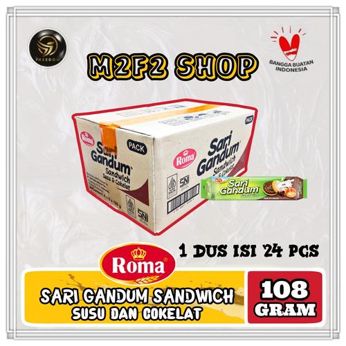 Jual Roma Biskuit Sari Gandum Sandwich Susu dan Cokelat - 115 gr ...