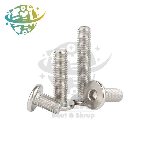 Jual Baut L Stainless Baut Hex Thin Flat Head Machine Screw Hexagon SS304 - M4x10 - Jakarta ...