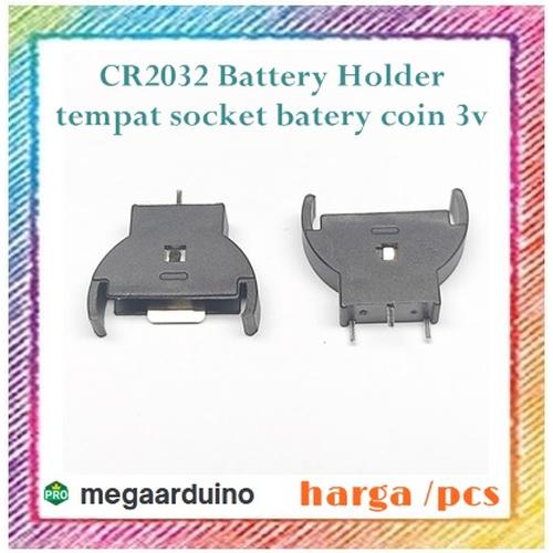 Jual CR2032 Button Cell Coin Battery Socket Holder tempat socket batery ...