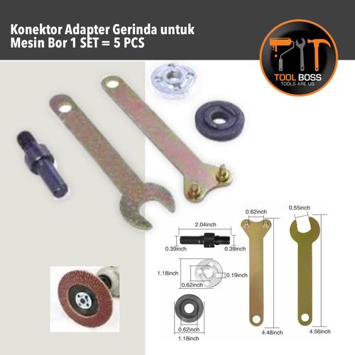 Jual KONEKTOR ADAPTOR GERINDA UNTUK MESIN BOR 1 SET 5 PCS - Jakarta ...